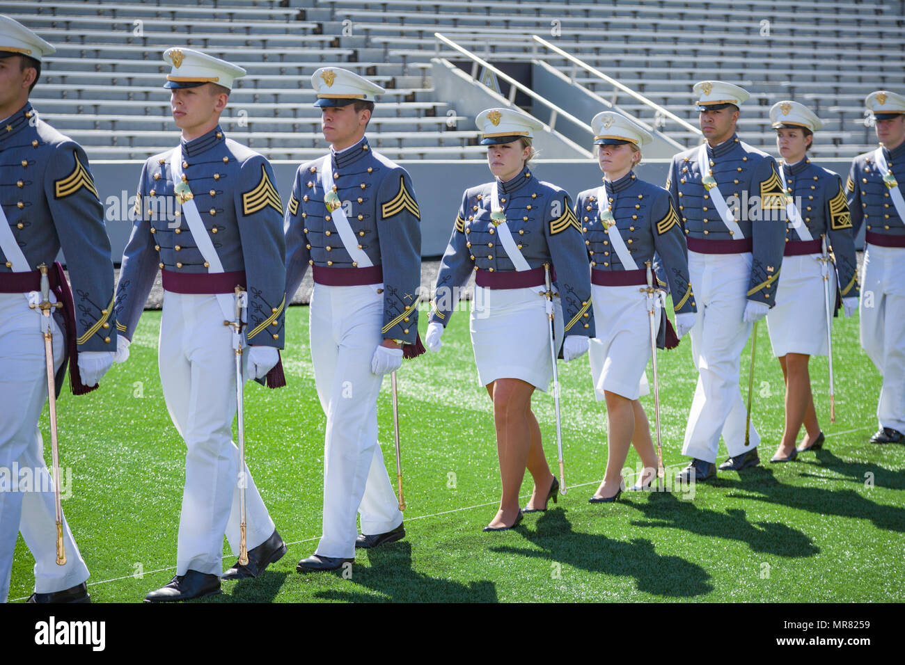 U.S. Military Academy cadets enter Michie Stadium for their graduation ...