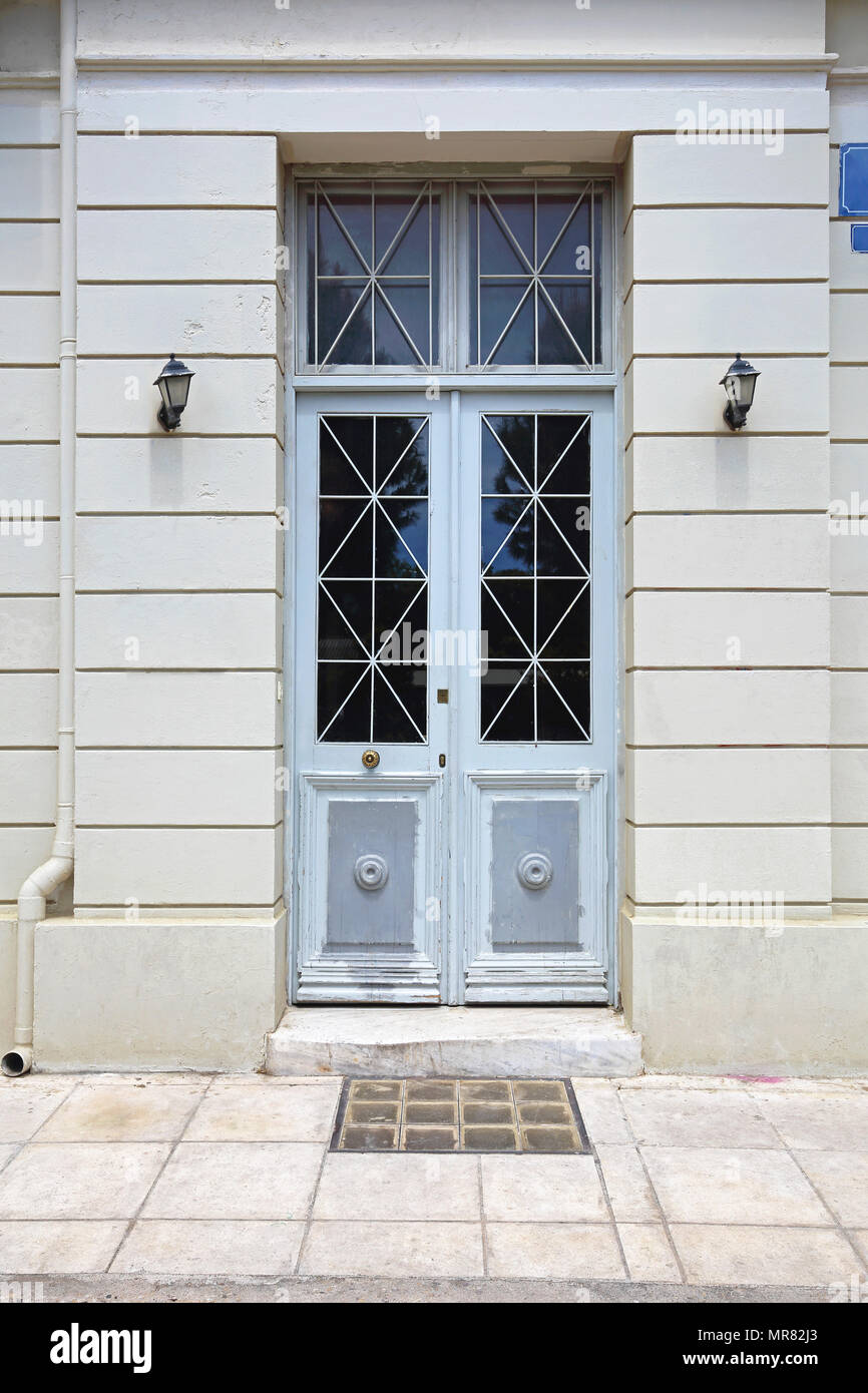 Big Double Door Building Entrance With Glass Stock Photo - Alamy