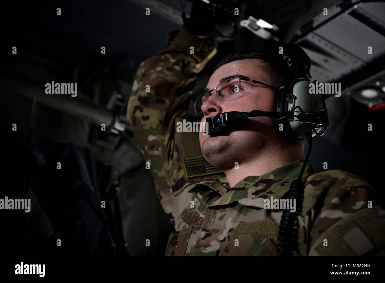 A loadmaster with the 746th Expeditionary Airlift Squadron loadmaster ...