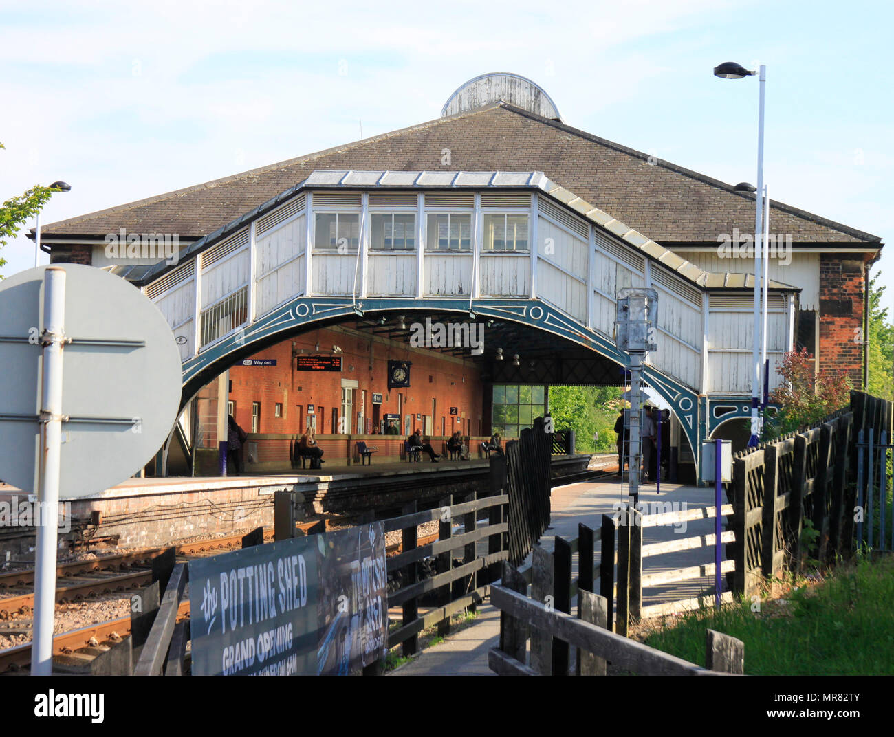Waiting for a train and Beverley Railway station Yorkshire UK Stock ...