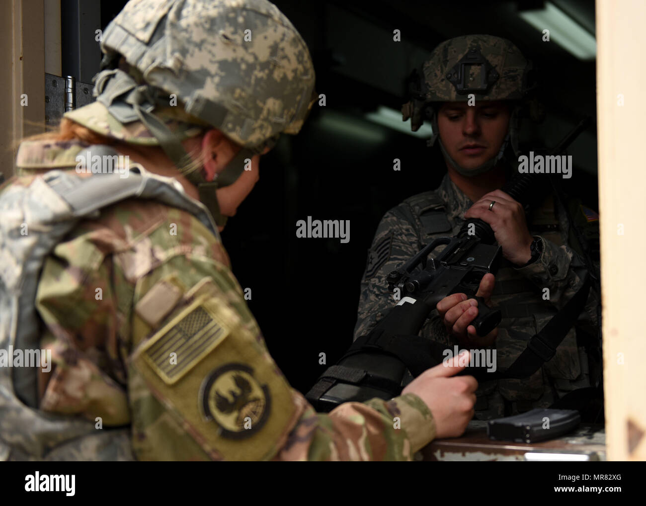 Tech. Sgt. Christopher Shapland, a response force leader with the 387th ...