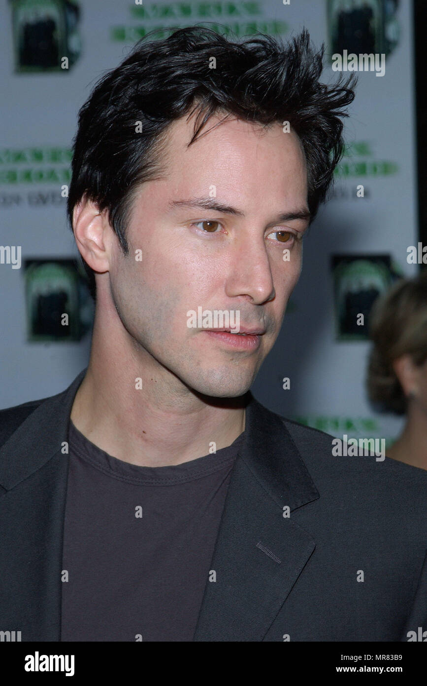 Keanu Reeves arriving at the Party for the "MATRIX RELOADED DVD RELEASE ...