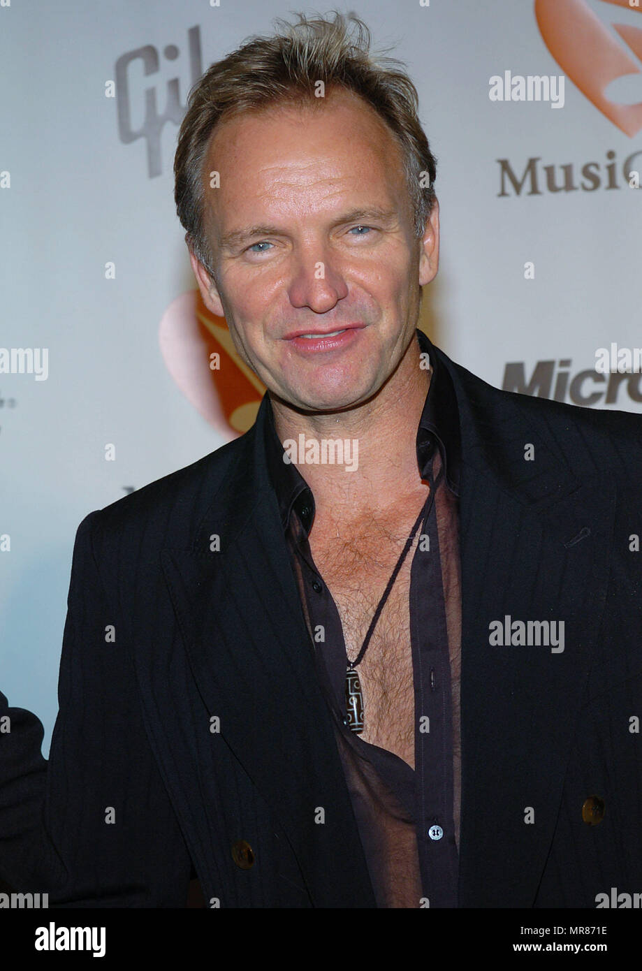 Sting with arriving at the MusiCares 2004 Tribute to Sting at the Sony ...