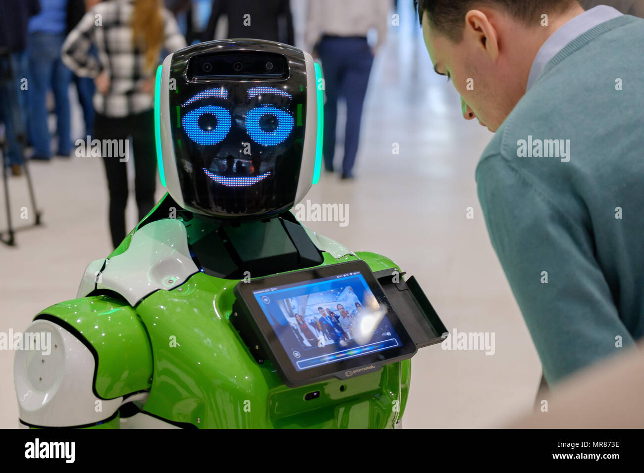 Interactive Robot meet visitors at Skolkovo Robotics Forum Stock Photo ...