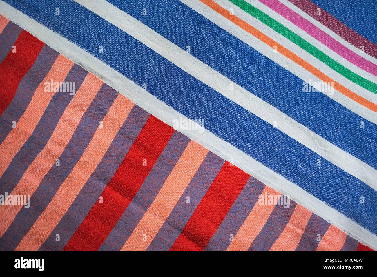 Colorful striped fabric texture Stock Photo - Alamy