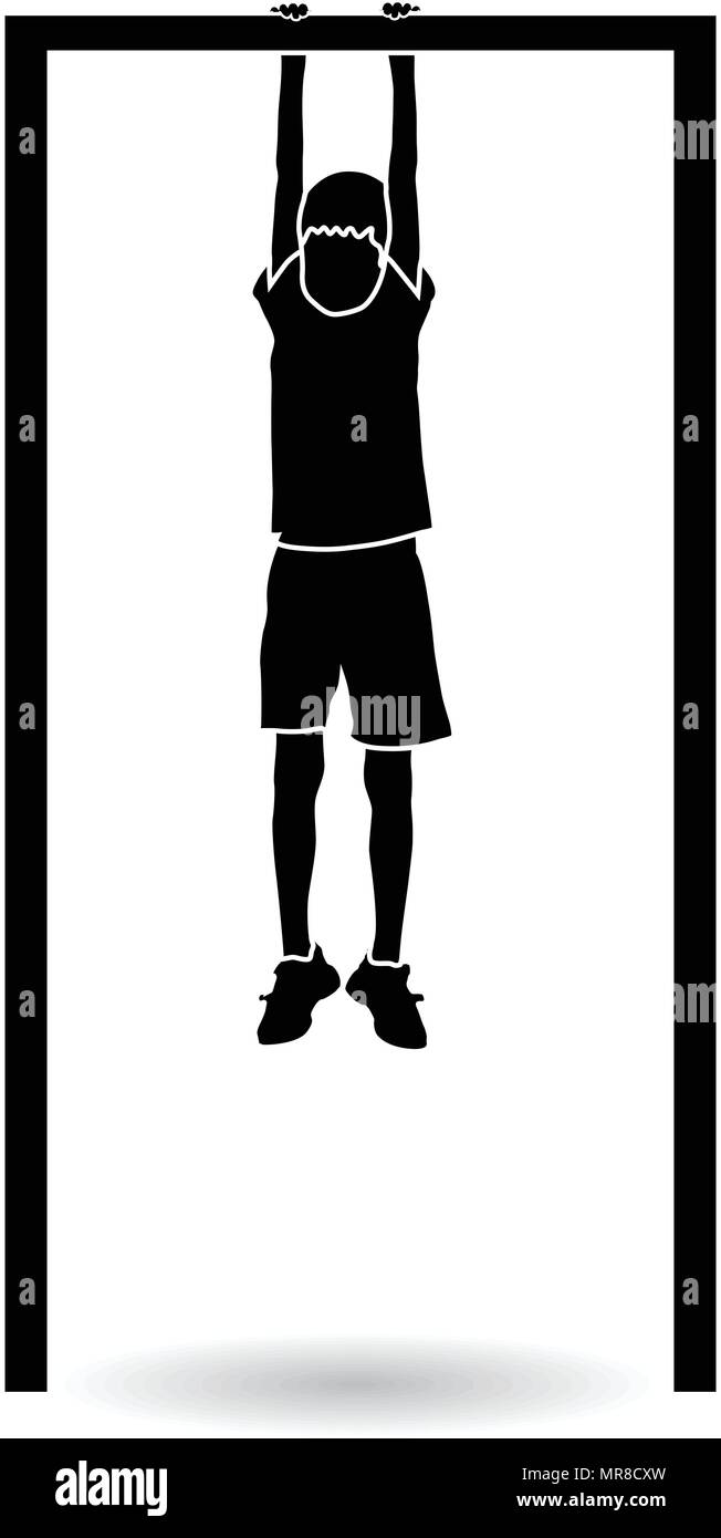 hanging boy with frame color vector illustration Stock Vector Image ...