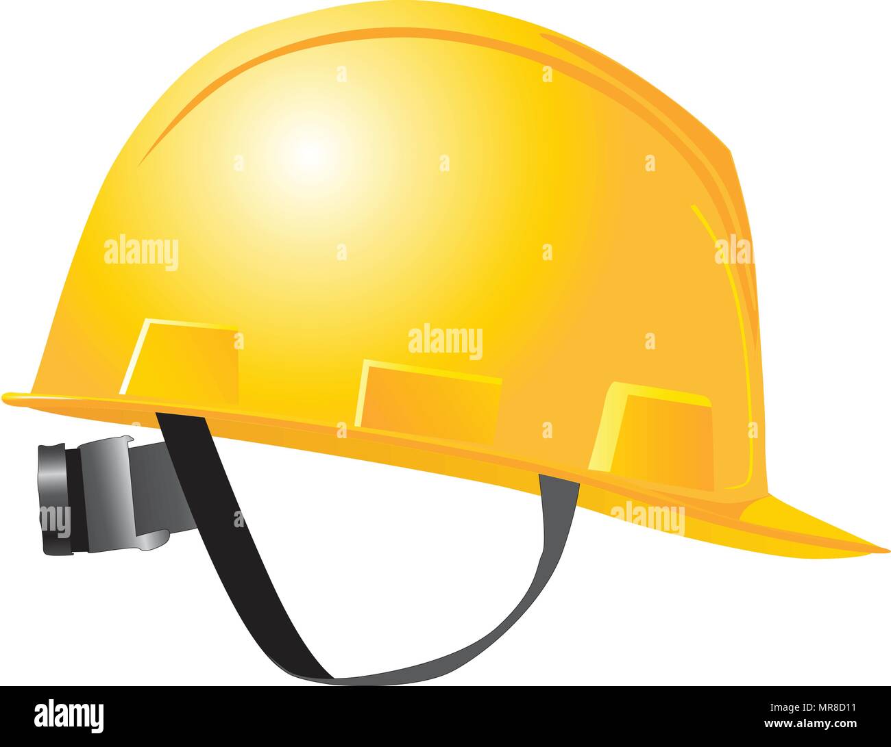 Yellow helmet isolated on white vector illustration Stock Vector Image ...