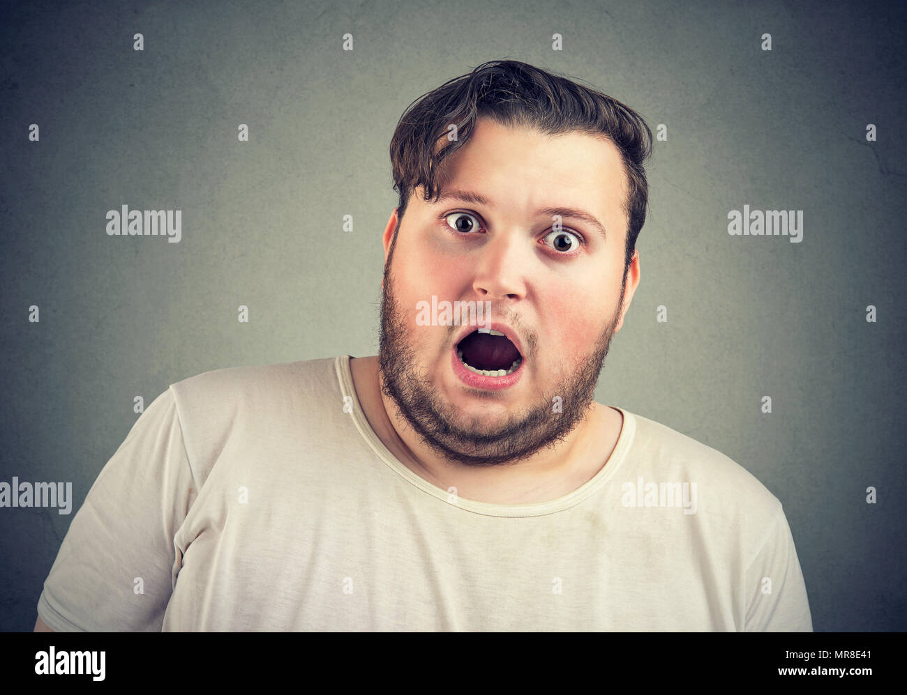 Overweight man worried hi-res stock photography and images - Alamy