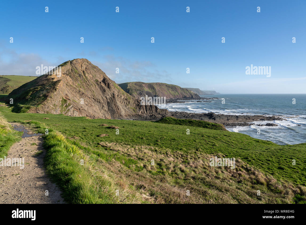 South west coastal path near Hartland Quay in North Devon Stock Photo ...