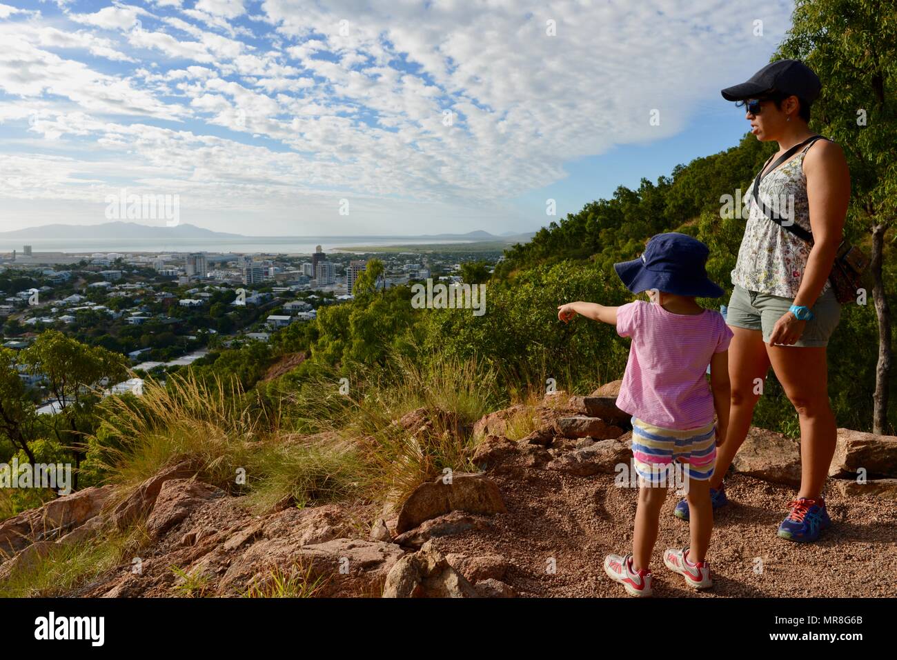 Child points out to a view with her mother hi-res stock photography and ...