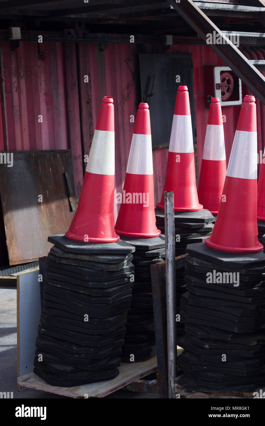 Fire station firefighter training equipment Traffic cones bollards used ...