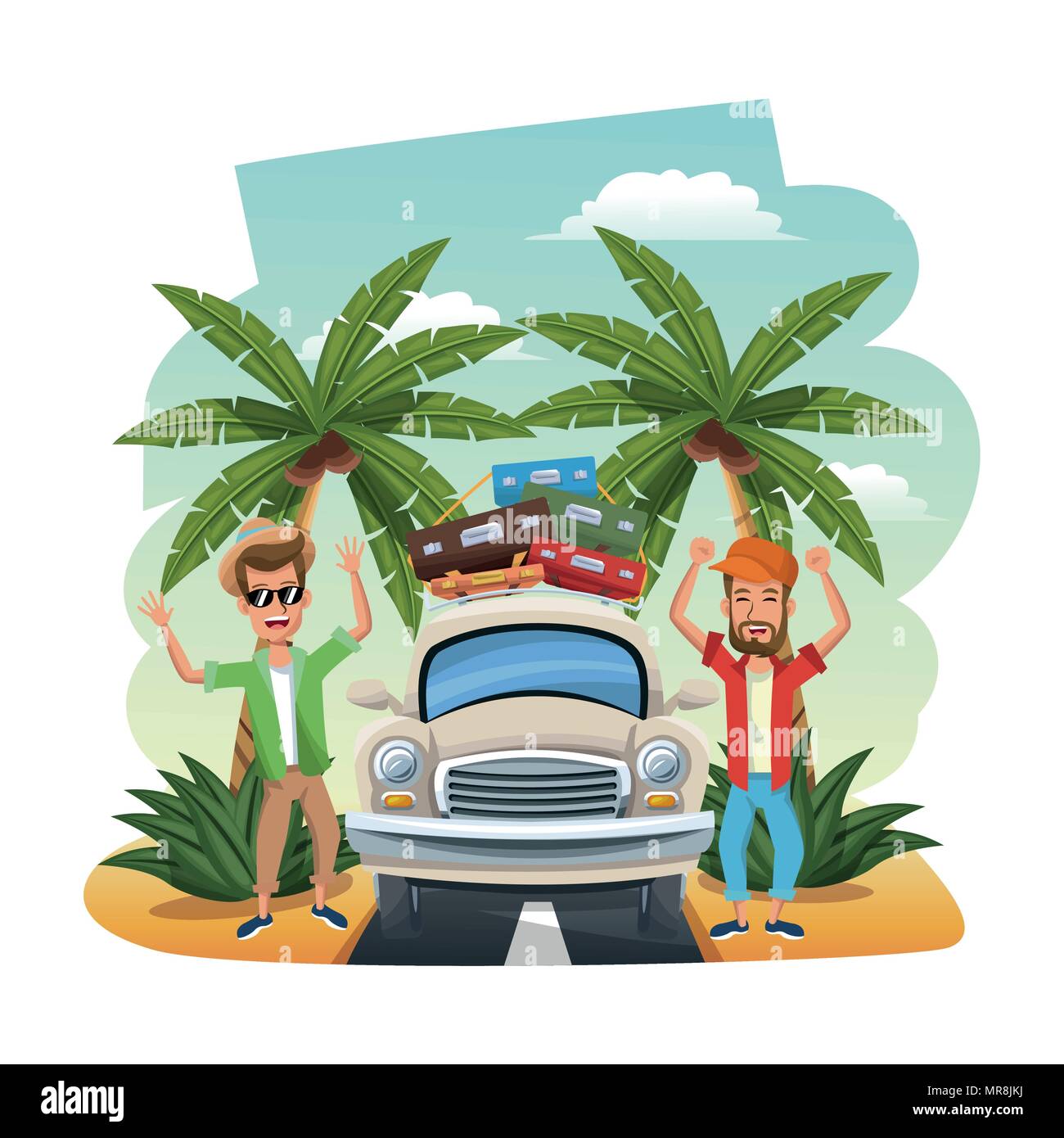 Beach and friends cartoons Stock Vector Image & Art - Alamy