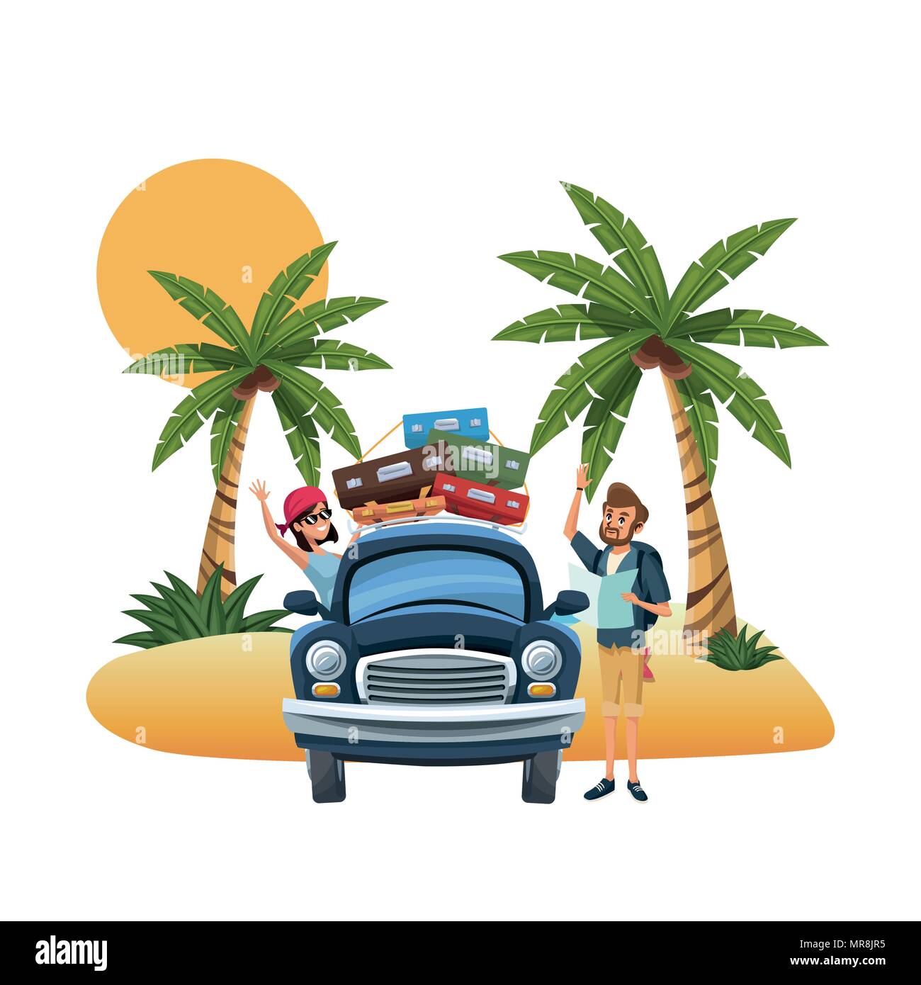 Beach and friends cartoons Stock Vector Image & Art - Alamy