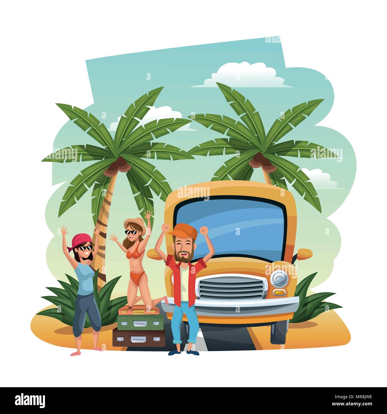 Beach and friends cartoons Stock Vector Image & Art - Alamy
