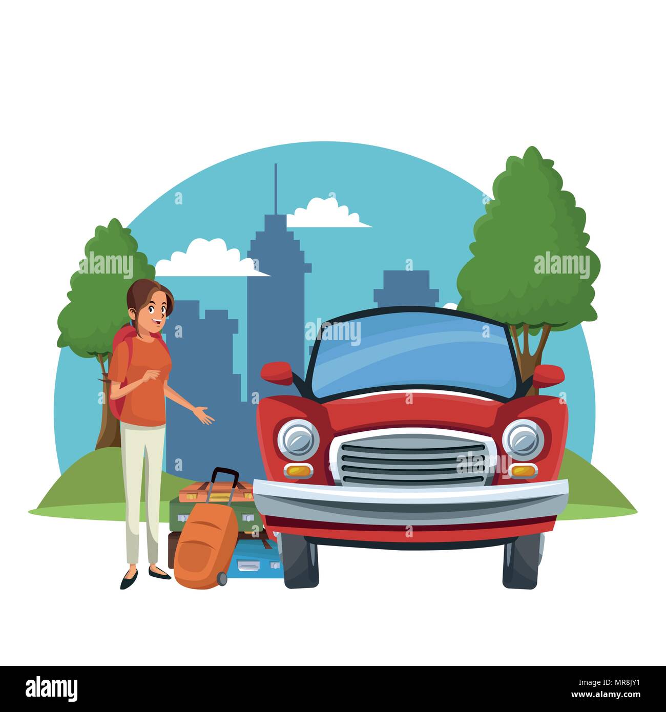Vacations on road cartoon Stock Vector Image & Art - Alamy