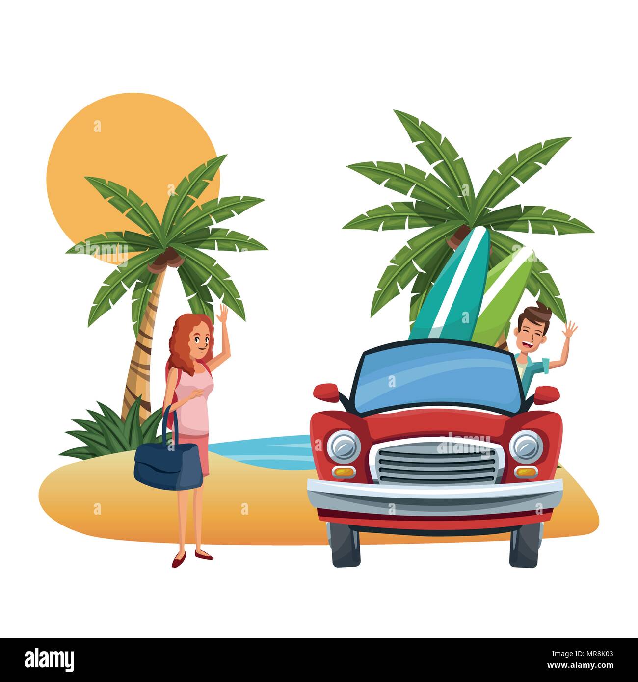 Beach and friends cartoons Stock Vector Image & Art - Alamy