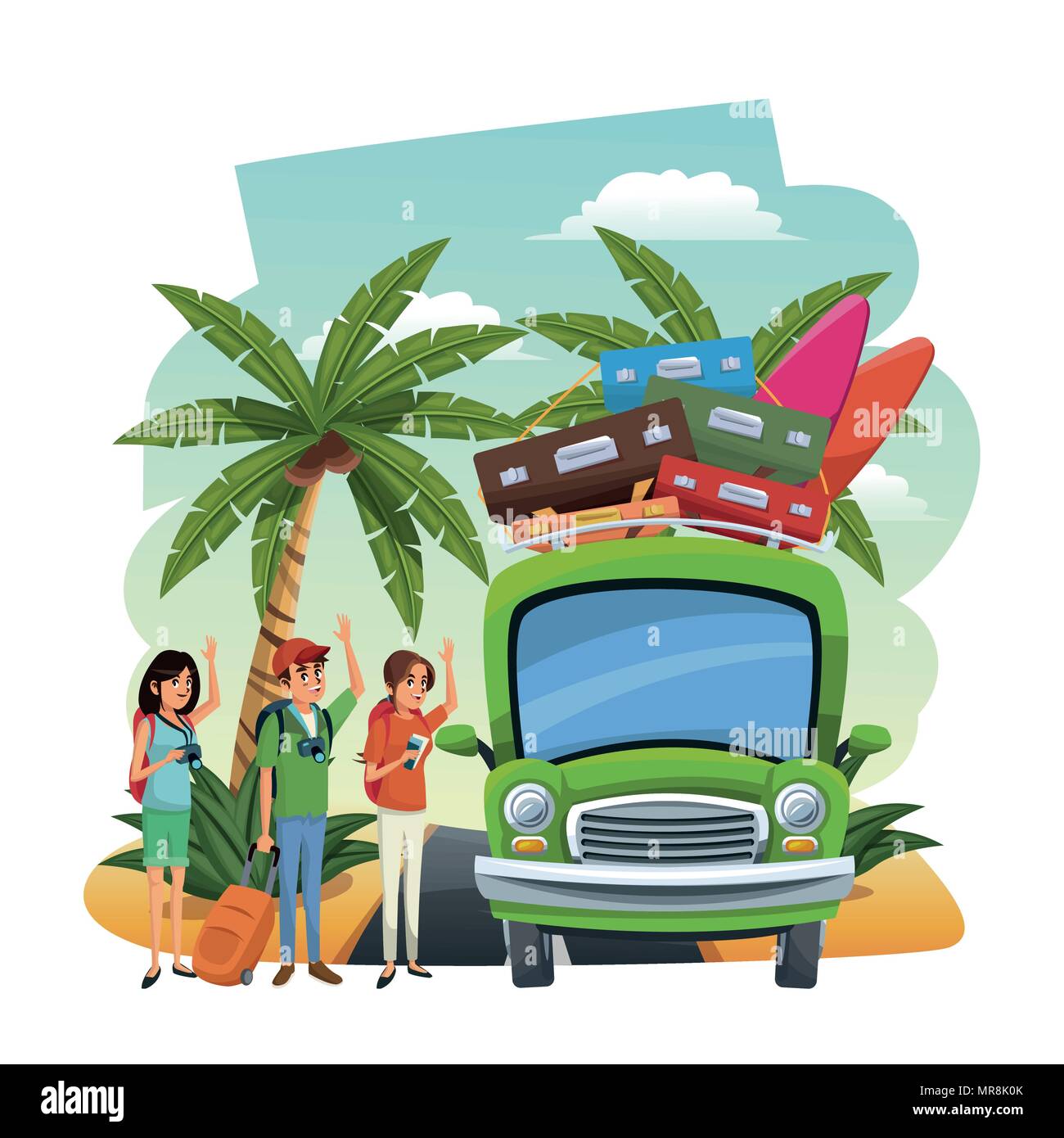 Beach and friends cartoons Stock Vector Image & Art - Alamy