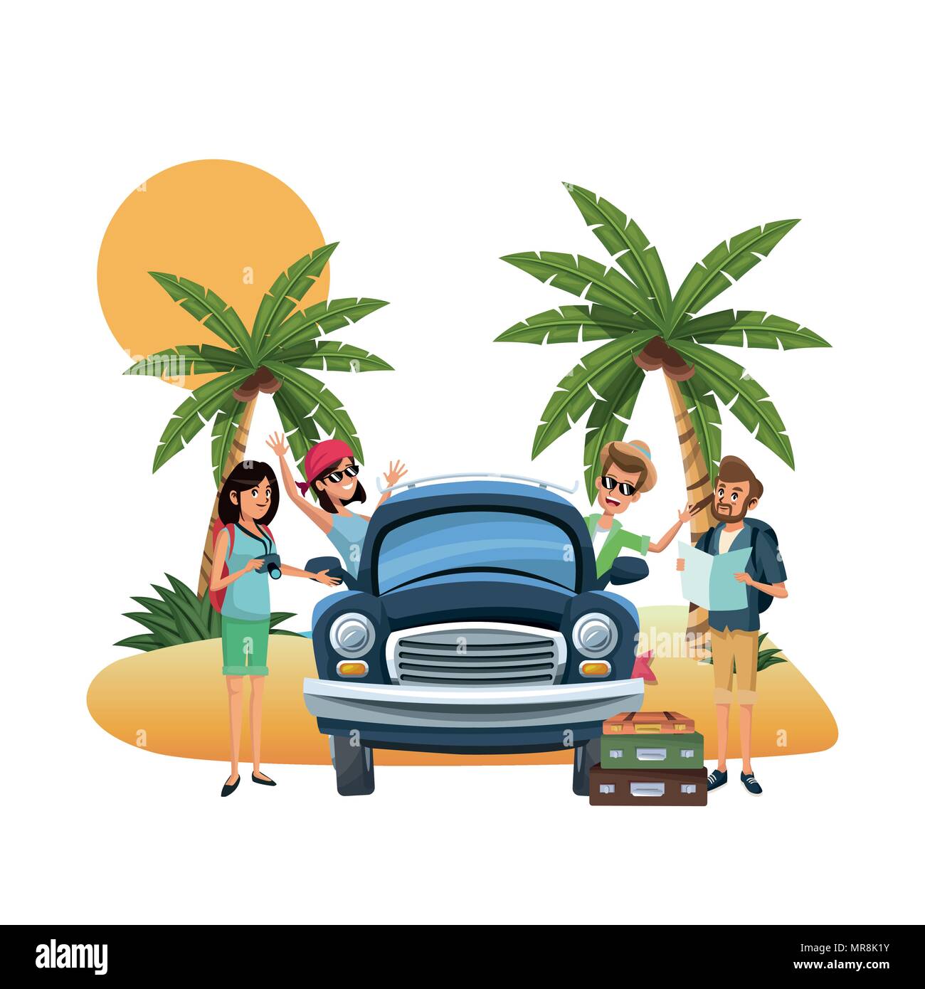 Beach and friends cartoons Stock Vector Image & Art - Alamy