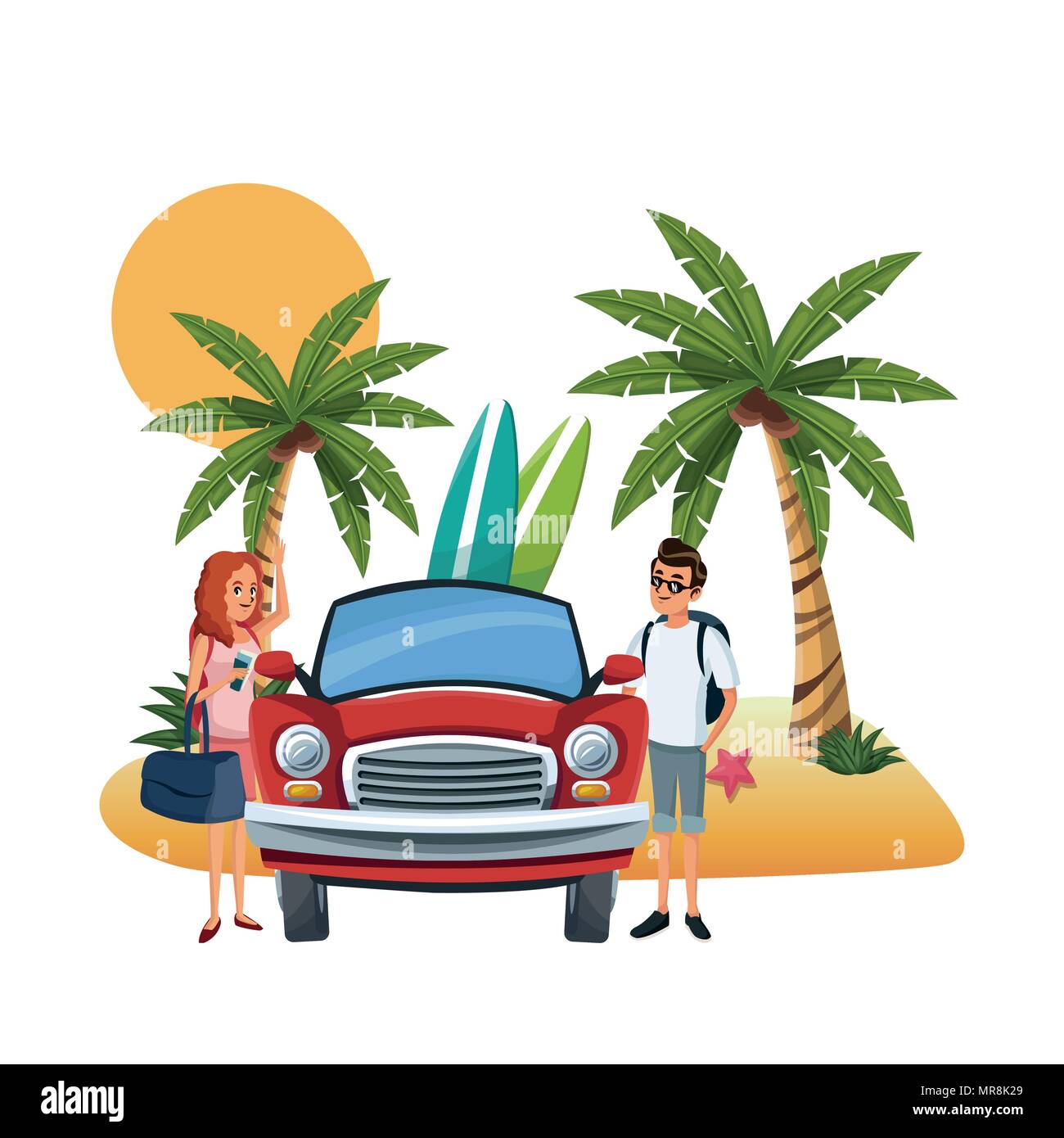 Beach and friends cartoons Stock Vector Image & Art - Alamy
