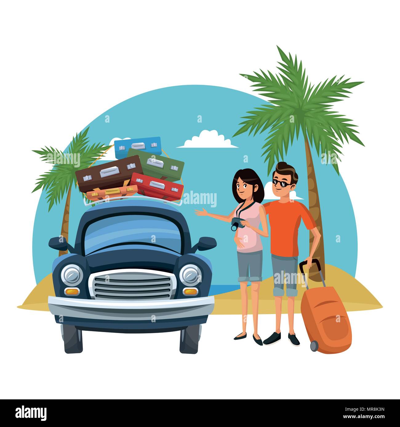 Beach and friends cartoons Stock Vector Image & Art - Alamy