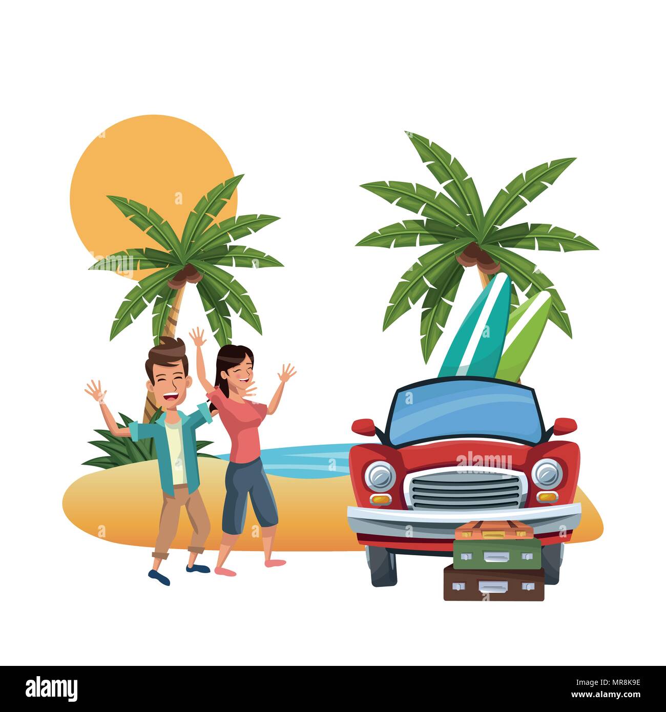 Beach and friends cartoons Stock Vector Image & Art - Alamy