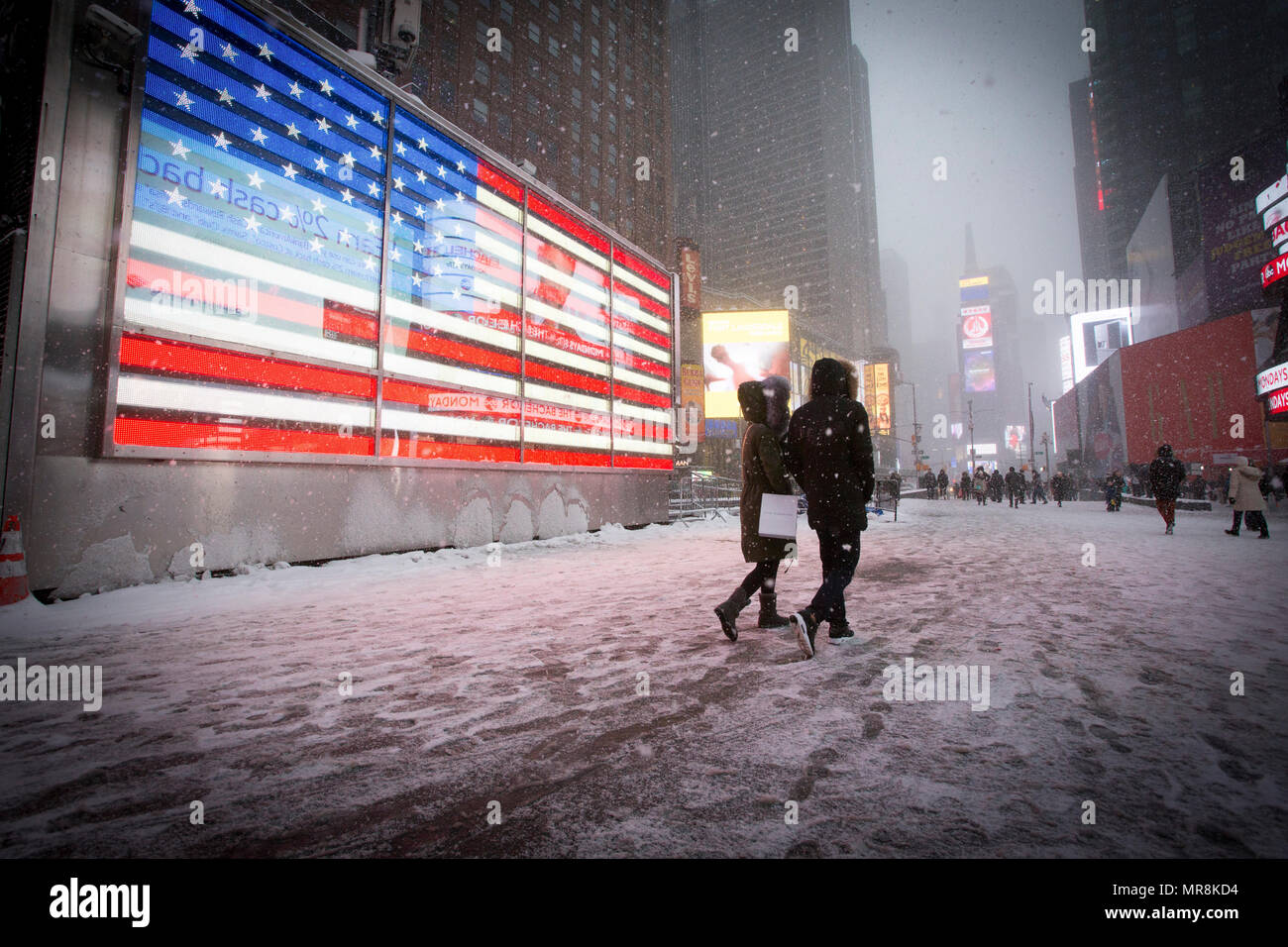 Times square winter view hi-res stock photography and images - Alamy