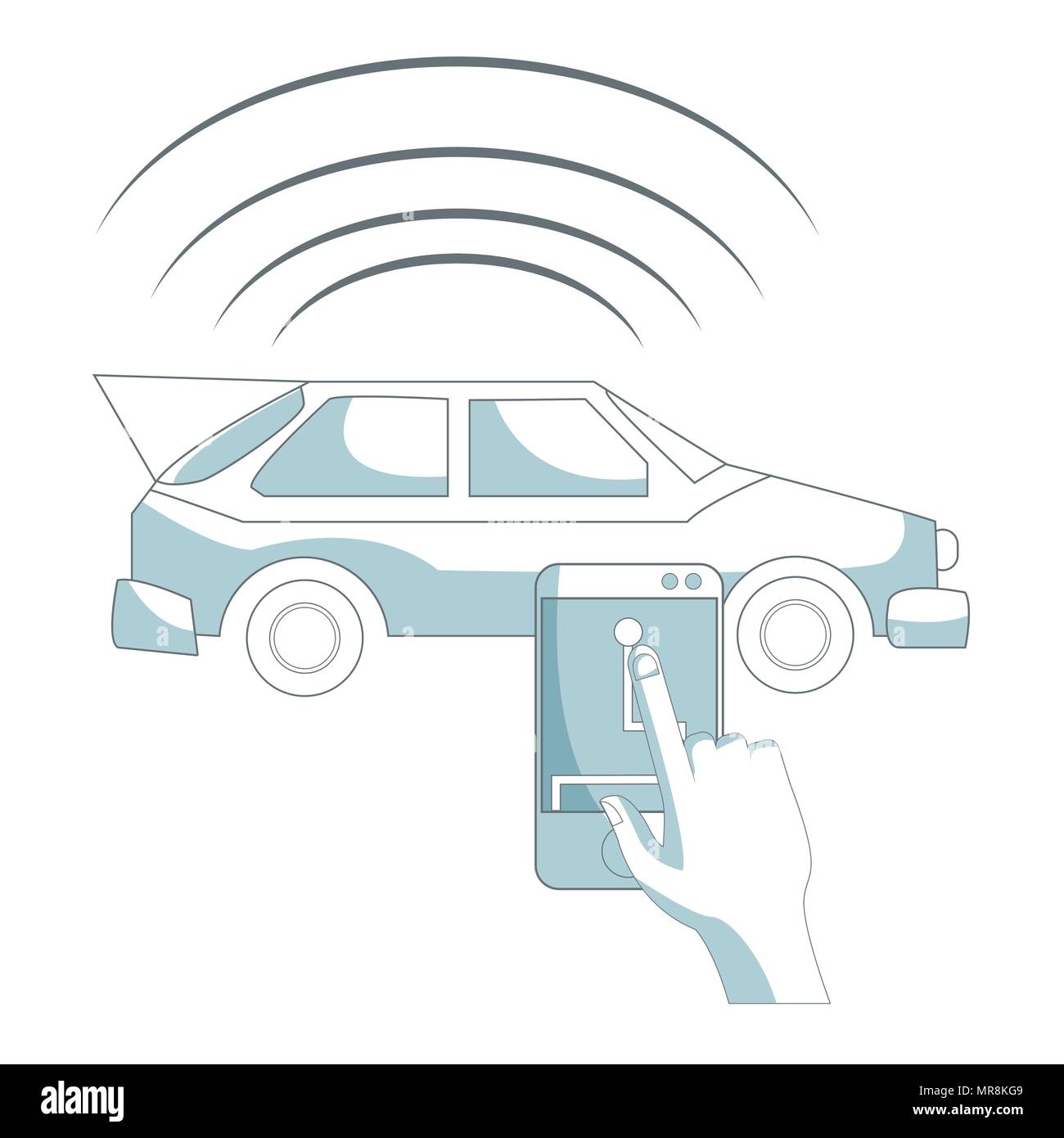 Smartphone car control Stock Vector Image & Art - Alamy