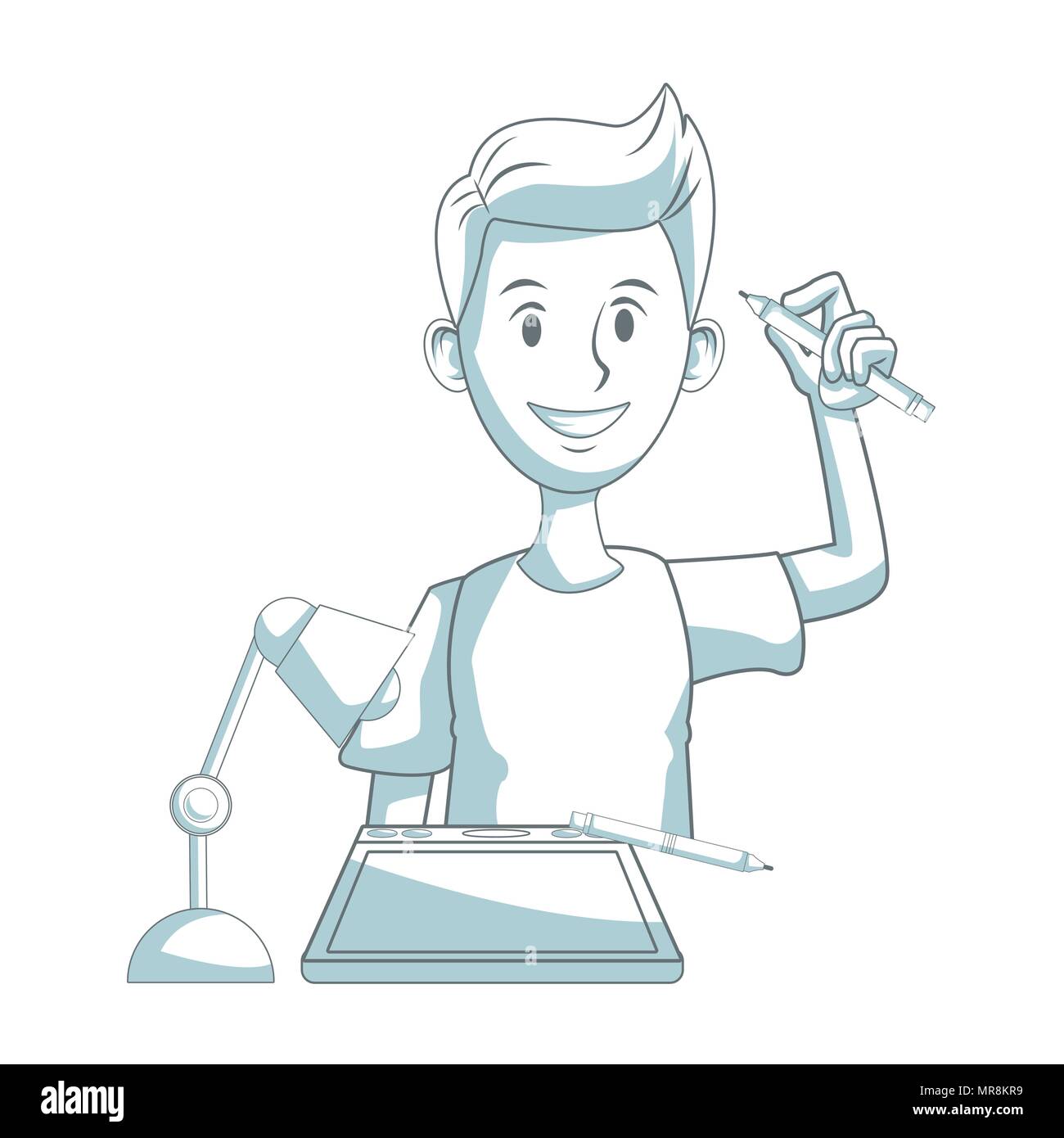 Graphic designer working digital drawing Cut Out Stock Images ...