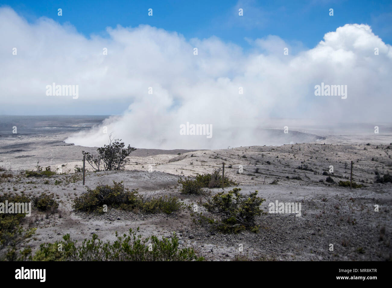 A poison gas cloud rises from the crater of the Kilauea volcano during ...
