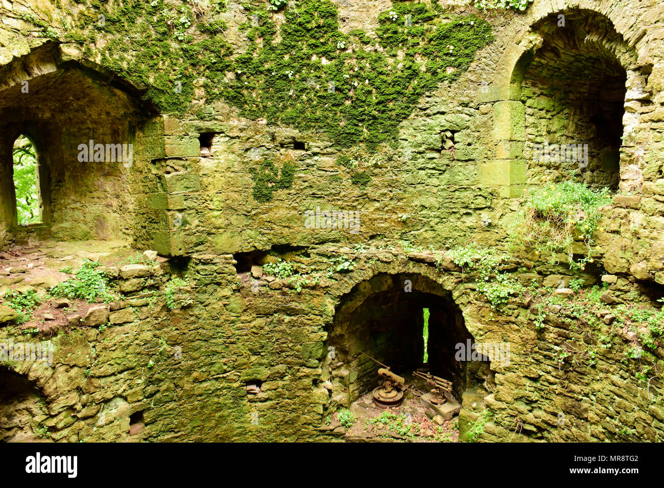 A Medieval castle circa 1138, still partially intact after centuries of ...