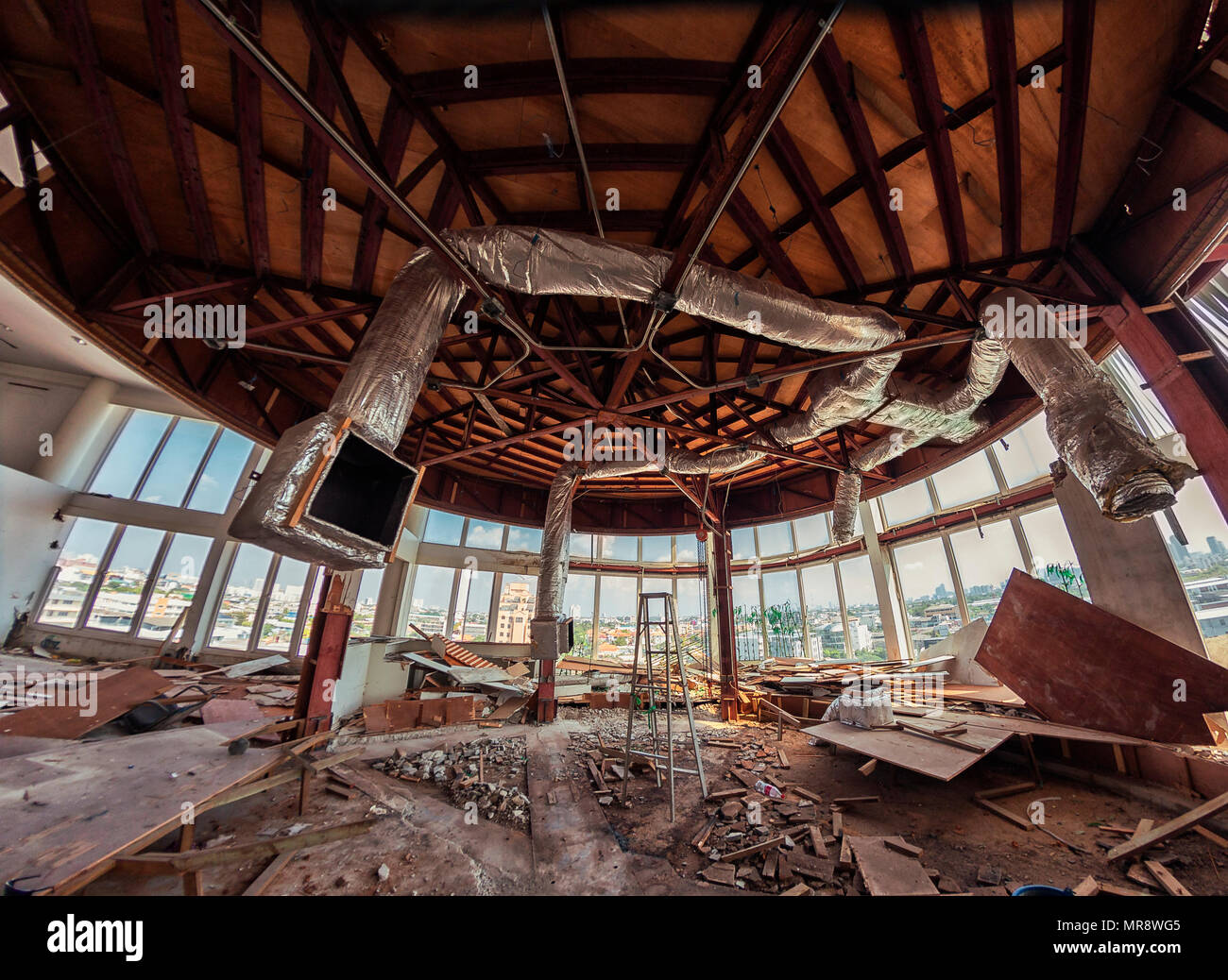 at an abandoned tower restaurant and bar in Bangkok, Thailand Stock ...