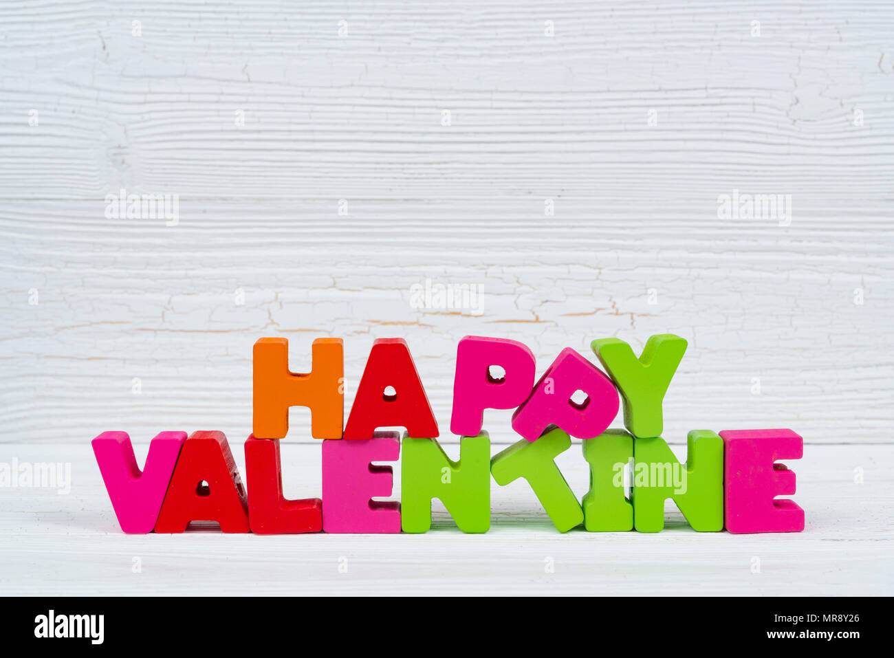 Valentine card with Happy valentine day text and red knitting heart on ...