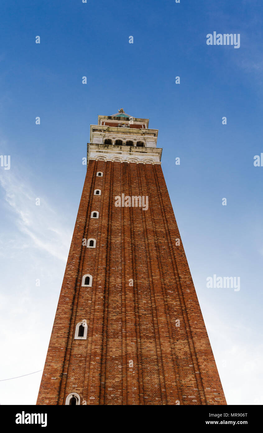 View of the Famous Bell Tower in Saint Mark's Square from Below Stock ...