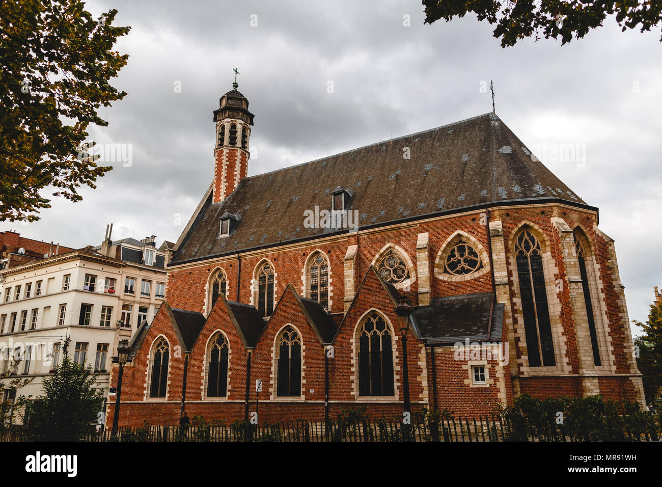 beautiful old traditional church in brussels, belgium Stock Photo - Alamy