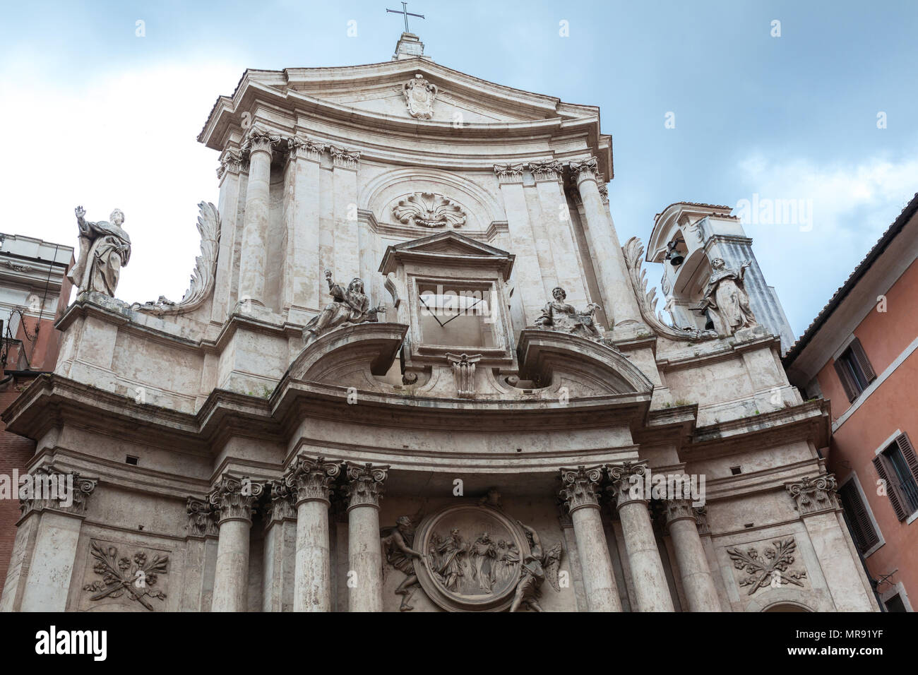 Ancient catholic church facade in Rome Stock Photo - Alamy