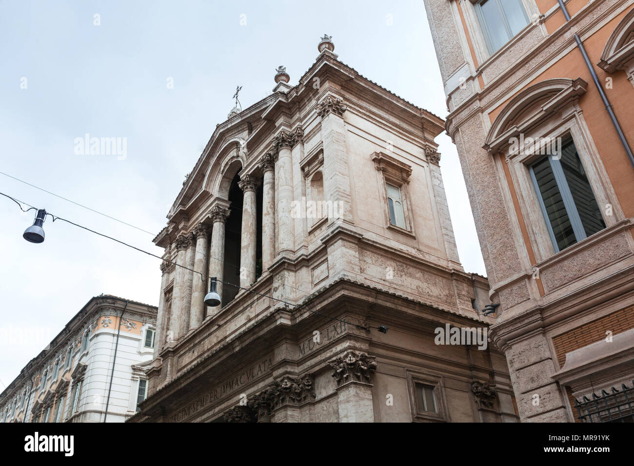 Classical architecture building facade with columns in Rome Stock Photo ...