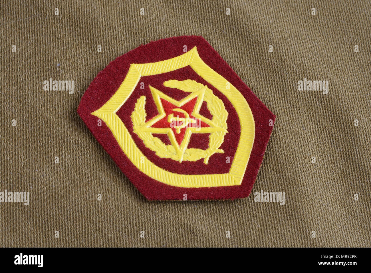 Soviet Army Mechanized infantry shoulder patch on khaki uniform ...