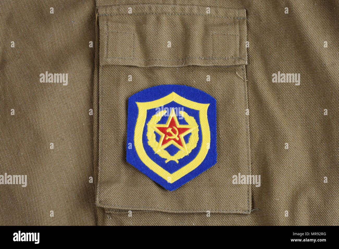 Soviet Army Mechanized infantry shoulder patch on khaki uniform ...