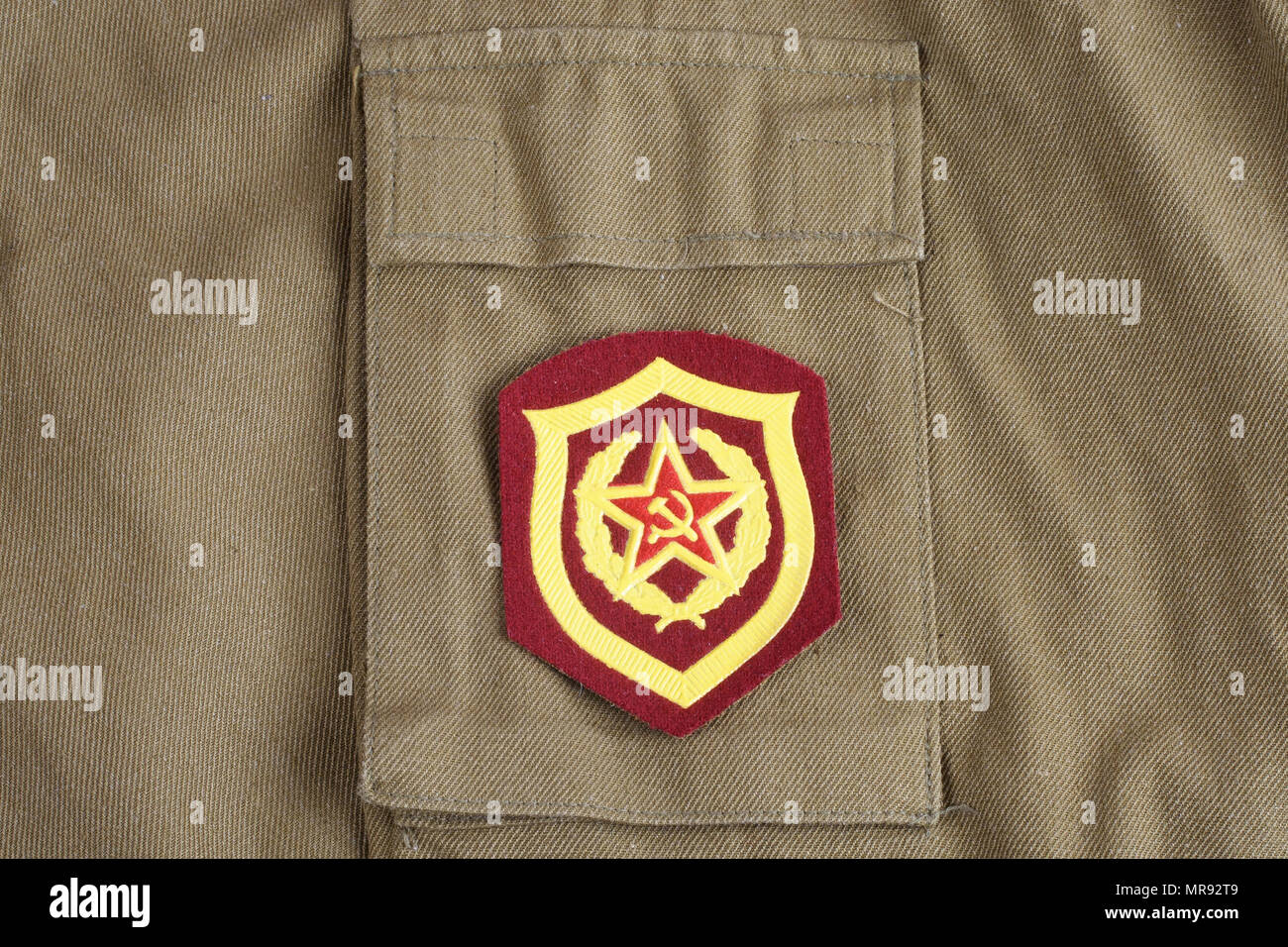 Soviet Army Mechanized infantry shoulder patch on khaki uniform ...