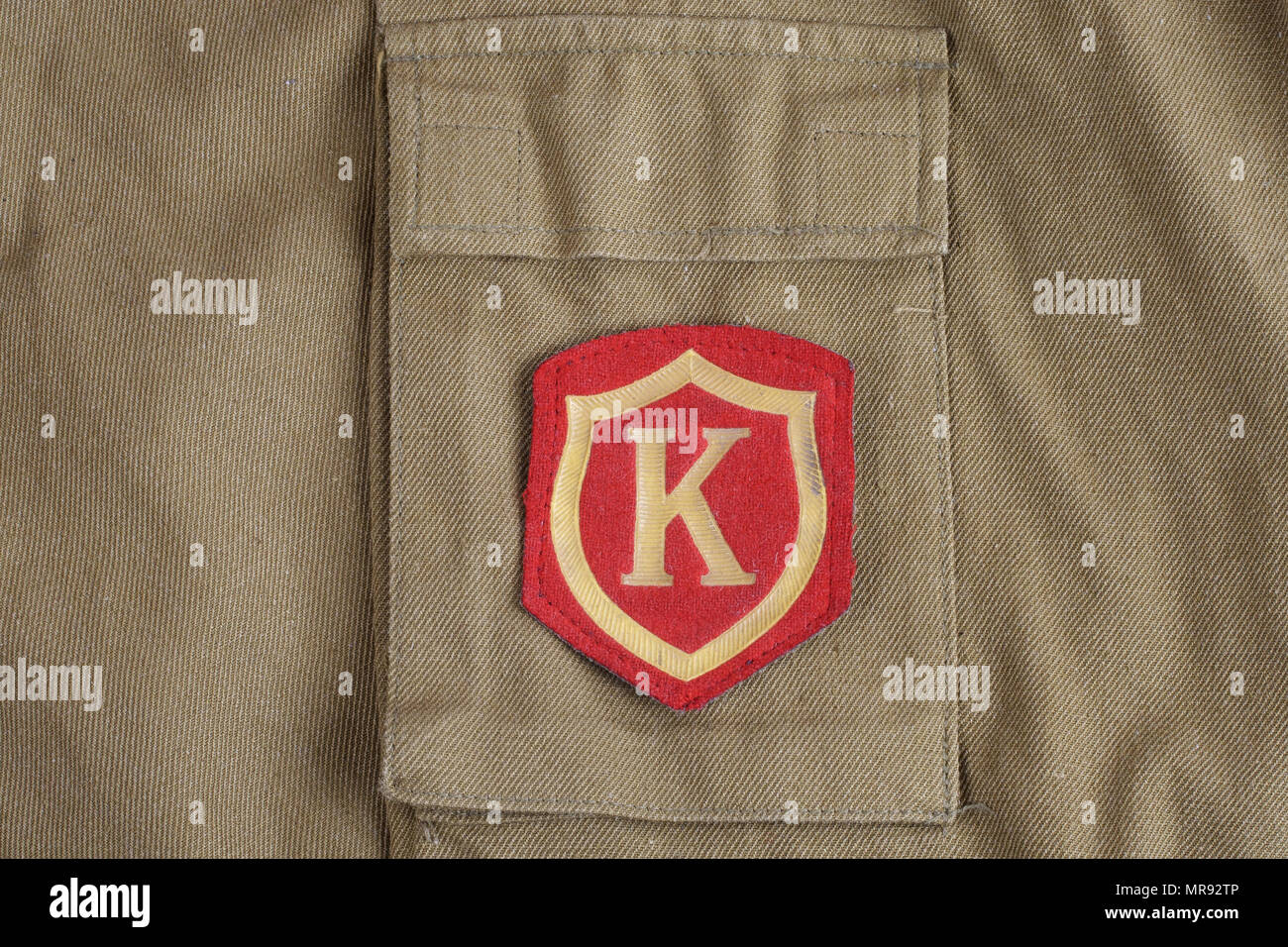 Soviet Army Commandant shoulder patch on khaki uniform background Stock ...