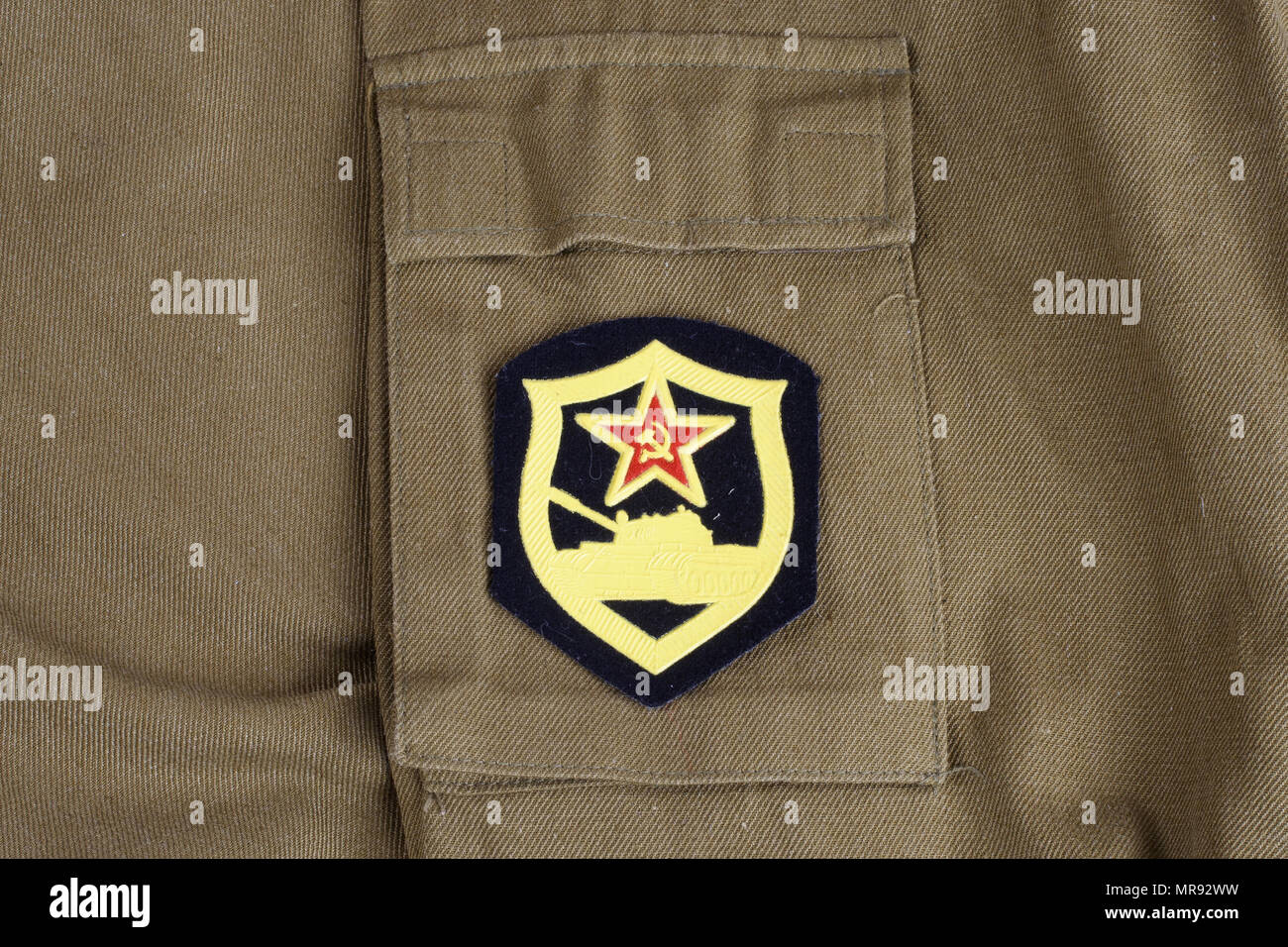 Soviet Army Tank Corps shoulder patch on khaki uniform background Stock ...
