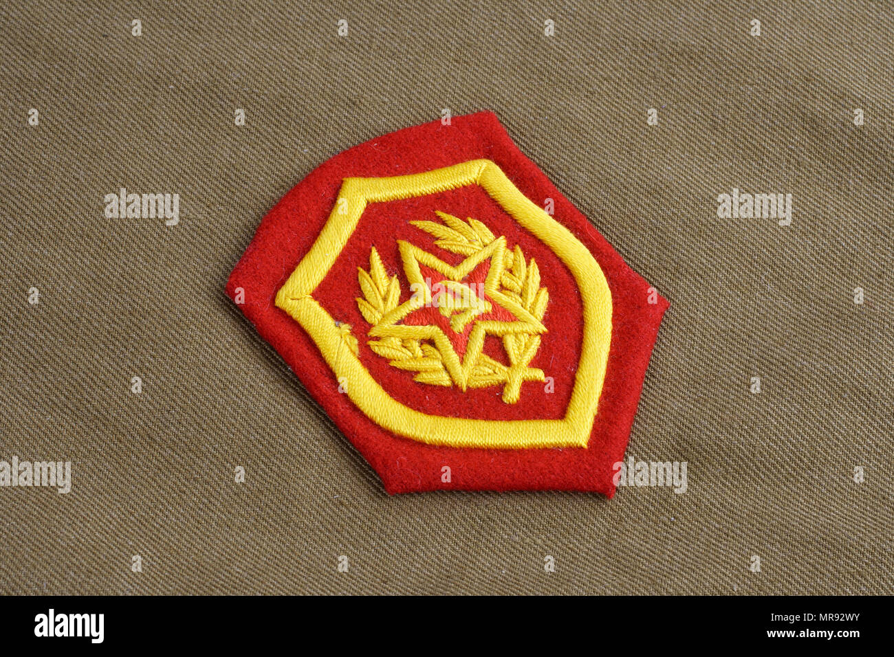 Soviet Army Mechanized infantry shoulder patch on khaki uniform ...