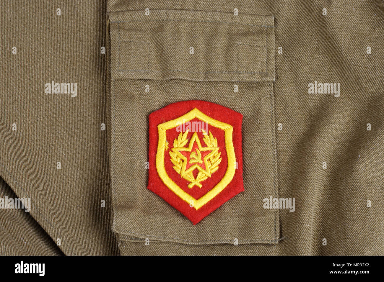 Soviet Army Mechanized infantry shoulder patch on khaki uniform ...
