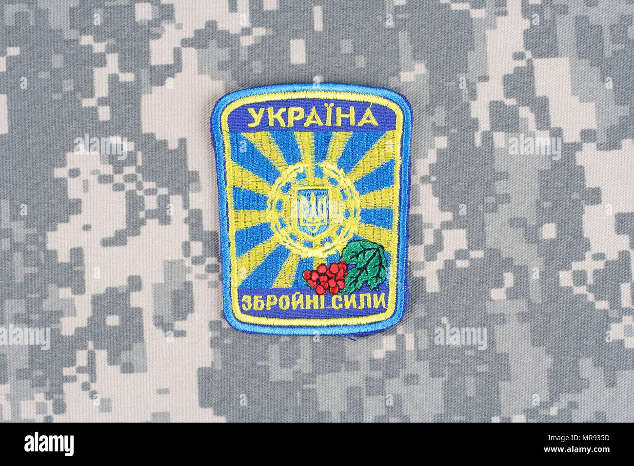 KIEV, UKRAINE - Apr. 26, 2015. Ukraine Army uniform badge Stock Photo ...