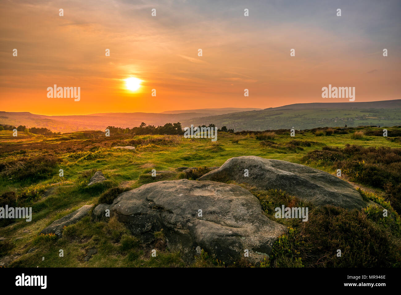 Ilkley moor sunset Stock Photo - Alamy