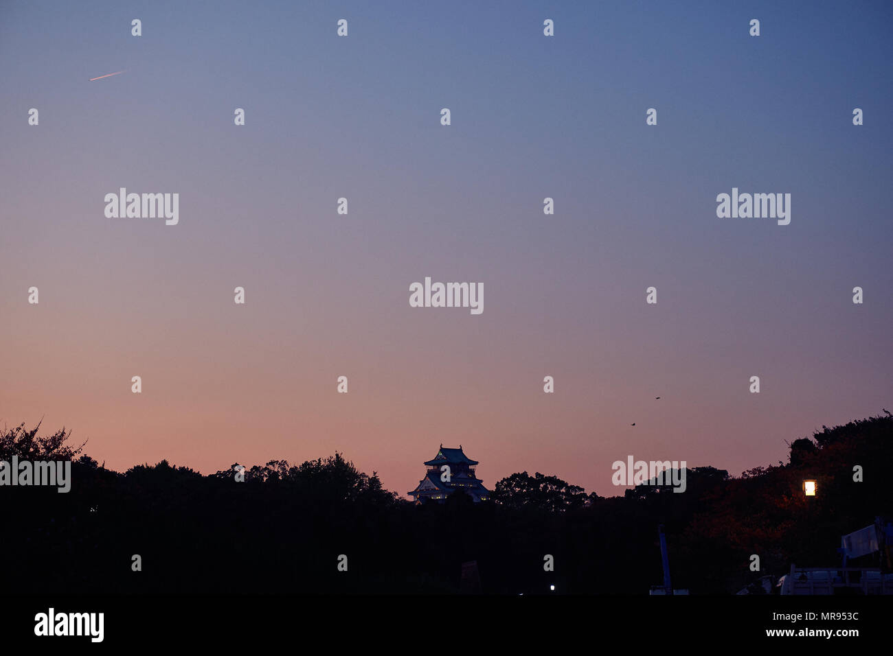 Osaka Castle at Sunset Stock Photo - Alamy