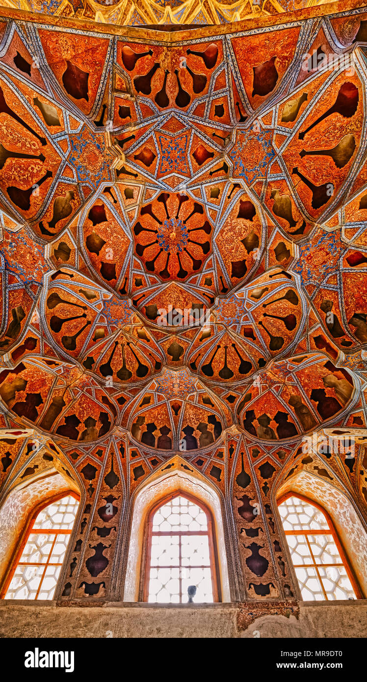 Ali Qapu Palace music hall ceiling Stock Photo - Alamy