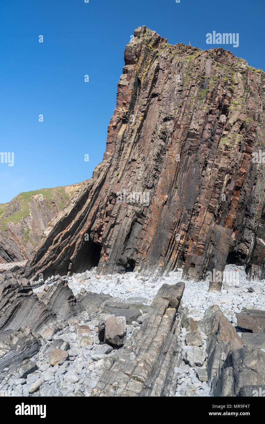 Unique structure of rocks at Hartland Quay in North Devon Stock Photo ...