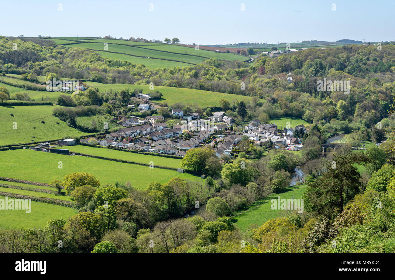 Aerial view of Taddiport near Torrington in Devon Stock Photo - Alamy