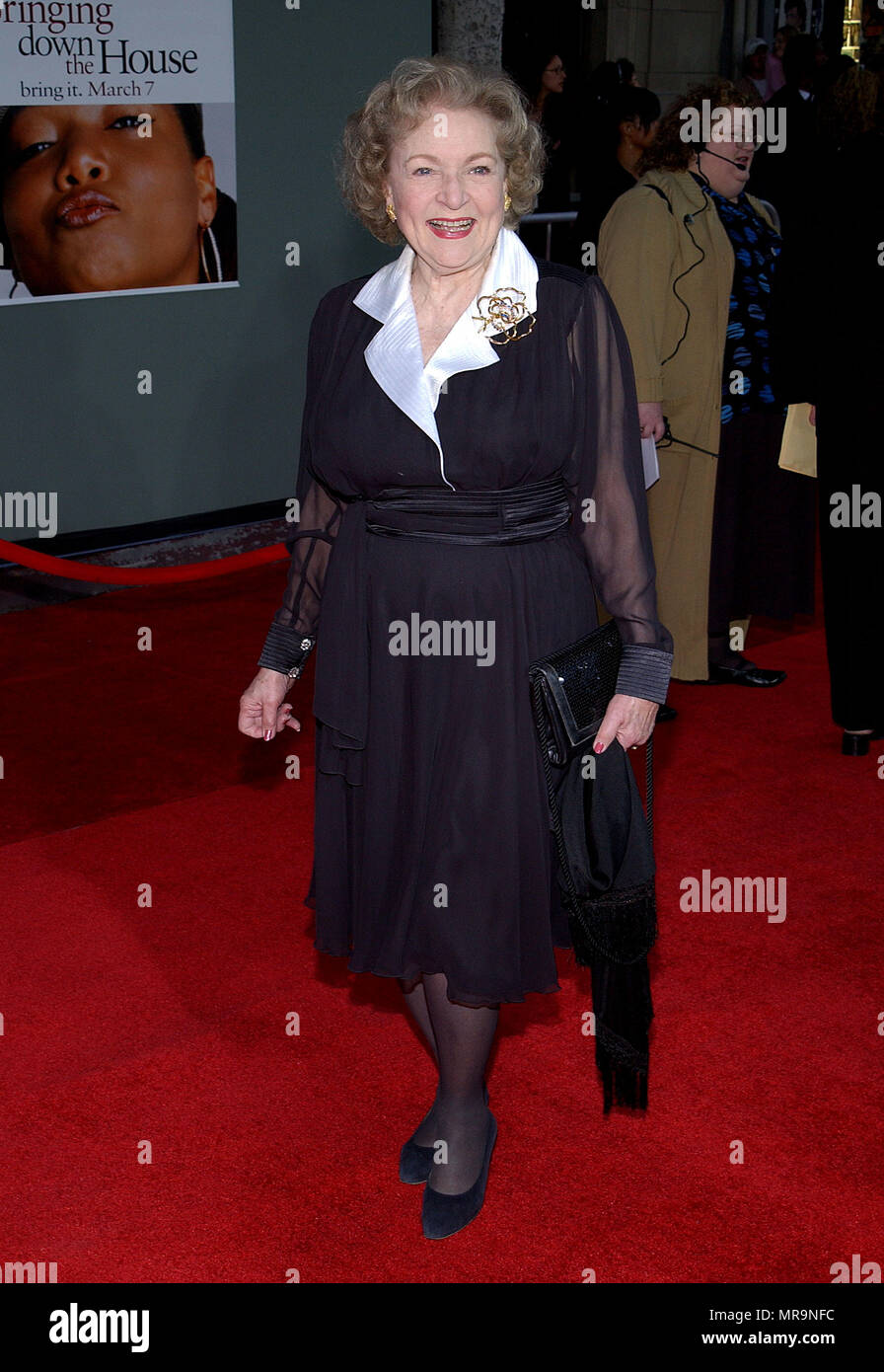 Betty White arriving at the Premiere of "Bringing Down The House" at ...